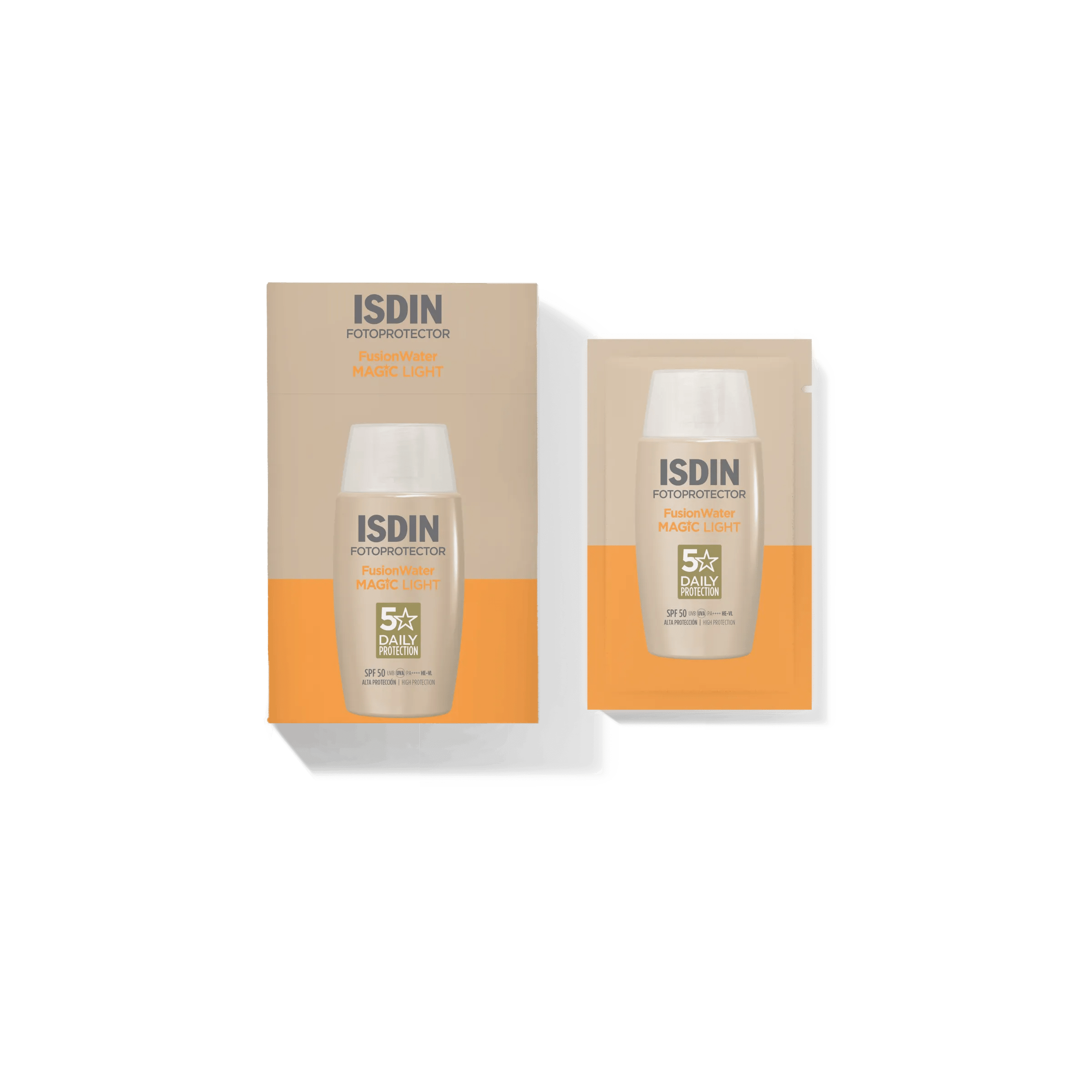 Kit de 12 Monodosis Fusion Water MAGIC Light SPF 50 | ISDIN